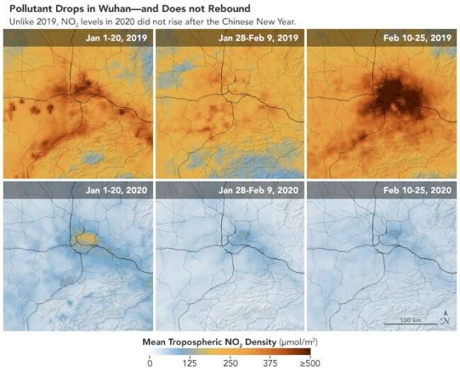 NASA registra drástica bajada polución en China tras coronavirus