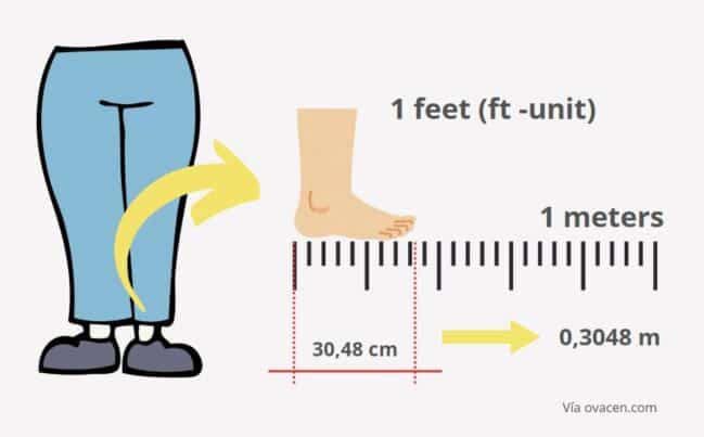 Feet to meters | Calculator Convert (feet) ft to m | OVACEN