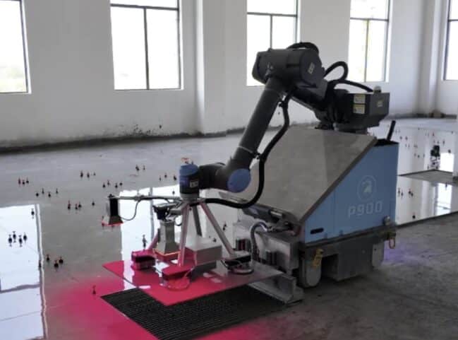 This robot lays a tile every 40 seconds, perfectly level!